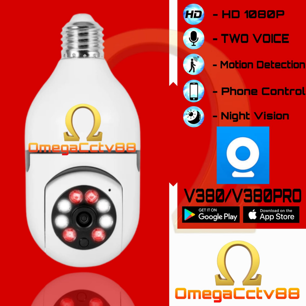 Jual Cctv Bohlam Lampu Camera Cctv V380 wifi Wireless model Bohlam ...