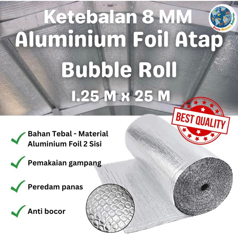 Jual Aluminium Foil Bubble 8MM Peredam Panas Insulasi Atap Double Side ...