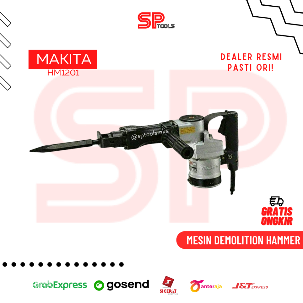 Jual Mesin Bobok Tembok /Demolation / Jack Hammer Makita HM1201 HM 1201 ...