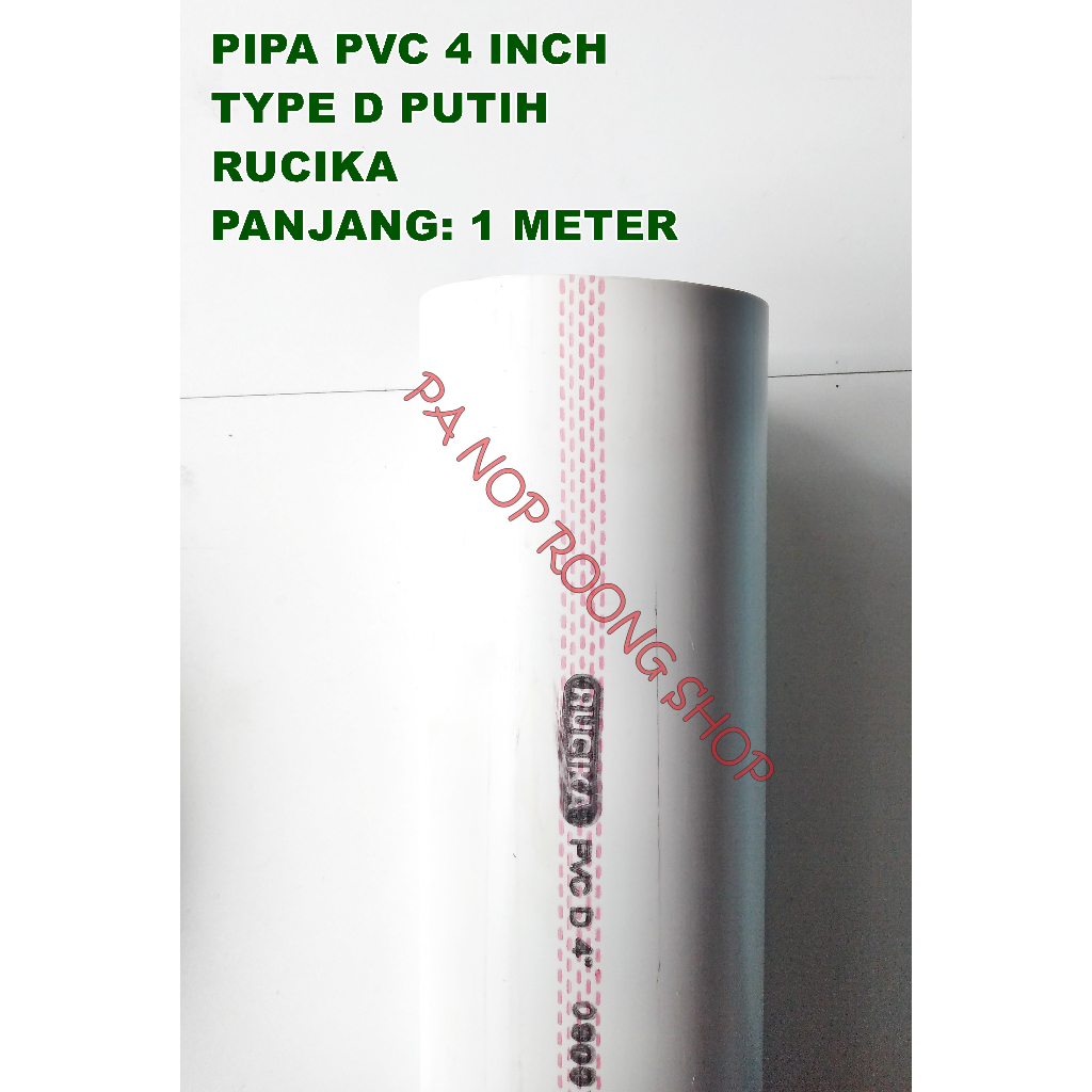 Jual PIPA PVC 4 INCH TYPE D PANJANG 1M RUCIKA - PUTIH | Shopee Indonesia
