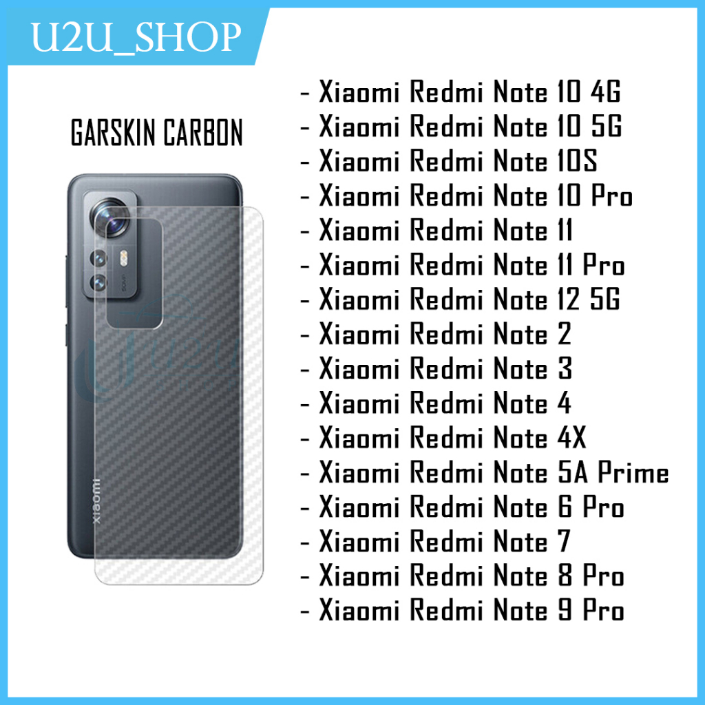 Jual Garskin Carbon Xiaomi Redmi Note 12 Pro 5G Note 12 Pro 4G Note 12 4G Note 10 4G 5G Note 10S ...