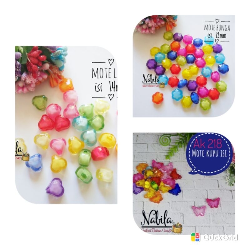 Jual (25grm) Mote Manik Bening Isi Warna Tua Bahan Craft Kerajinan ...