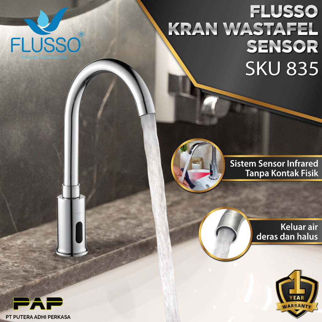 Jual Kran Sensor Wastafel Otomatis Keran Cuci Tangan Sensor Flusso 834 ...