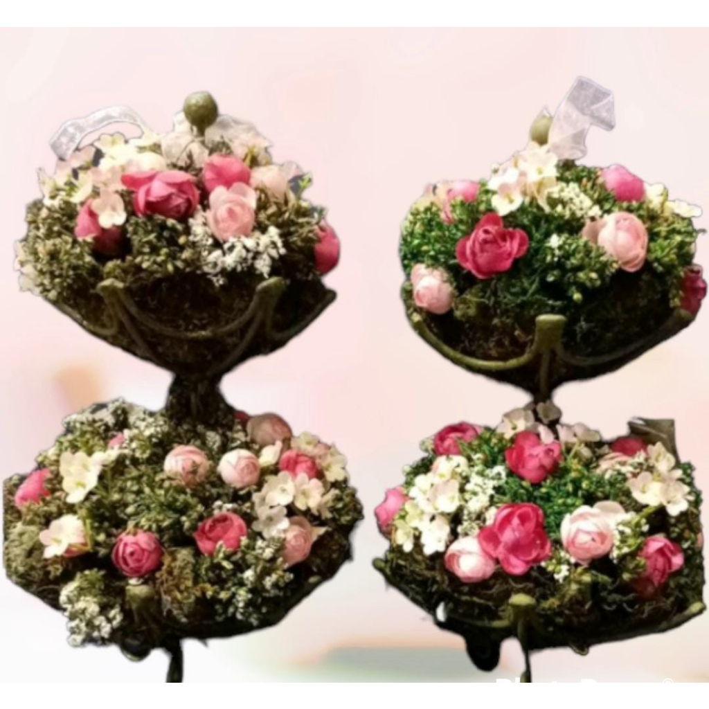 Jual pajangan bunga palsu 2 susun bahan silk,cocok buat dekorasi rumah ...