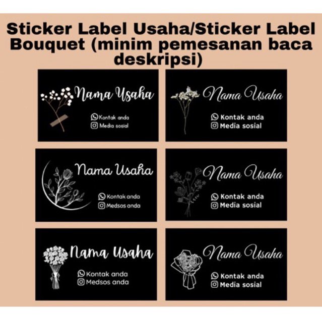 Jual Sticker Usaha Bunga / Sticker Bouquet Bunga / Sticker Label ...
