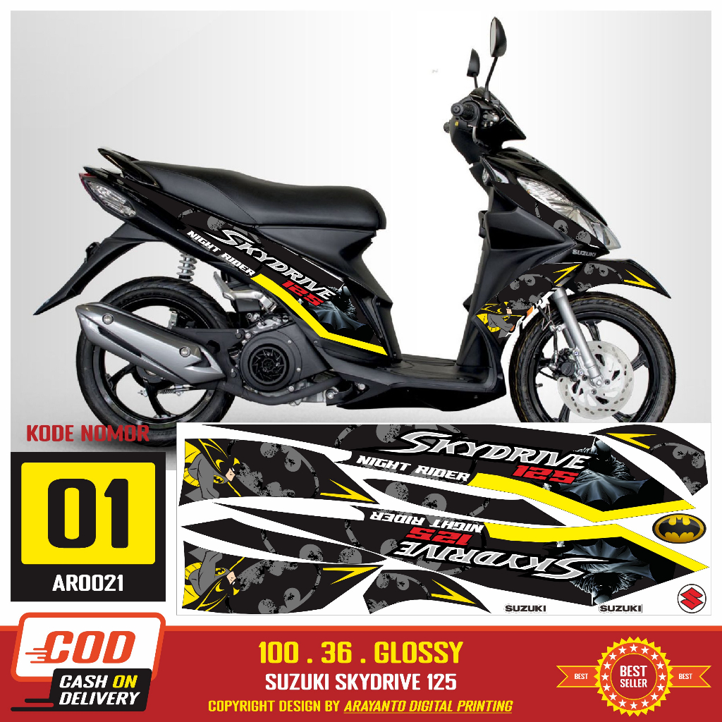 Jual Stiker Striping Suzuki Skydrive 125 Variasi Decal AR0021 Doff ...