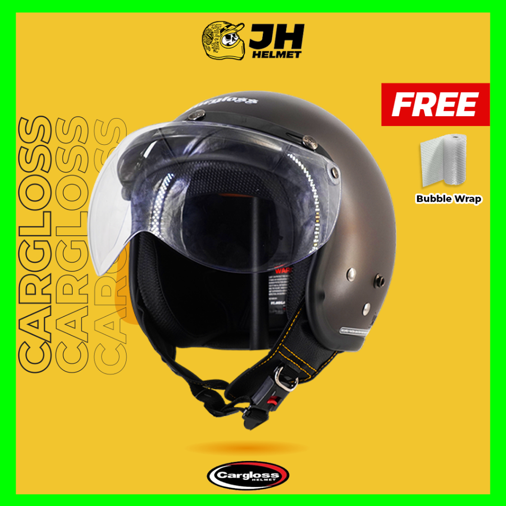 Jual Helm Cargloss Retro Original CFM Solid Espresso Brown Doff | Helm ...