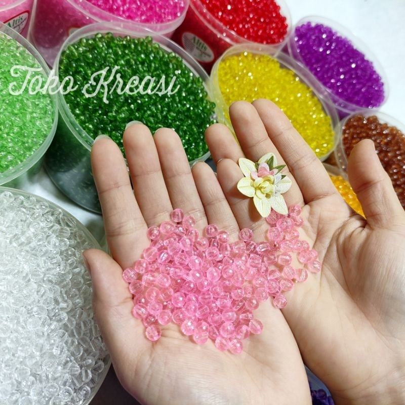 Jual (Per Pack) Manik kaca lampion bening 6mm | Shopee Indonesia