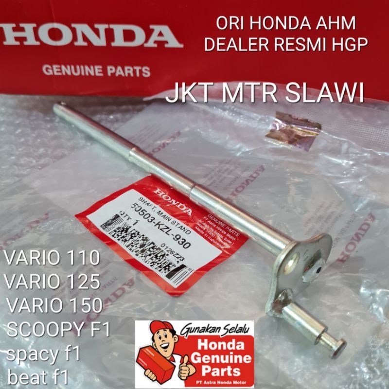 Jual 50503-KZL-930 as standard tengah shaft main stand beat f1 vario ...