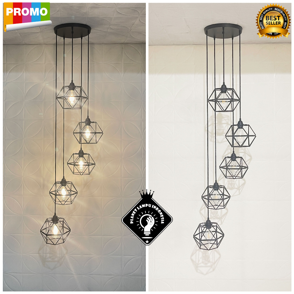 Jual Lampu Gantung Void Tangga 5in1 minimalis Modern Vintage Klasik ...