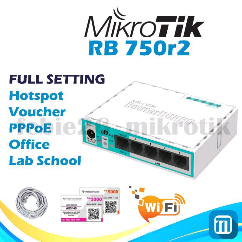 Jual MikroTik RB750 Gr3 Full Setting Hotspot Voucher PPPoE Server RT RW ...