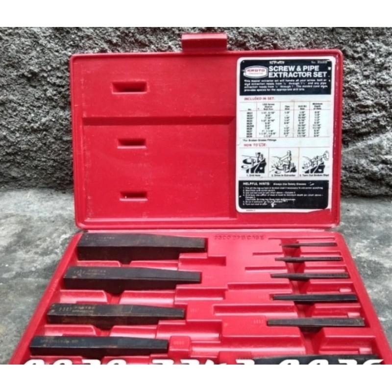 Jual Alat Pembuka baut patah set Screw Extractor 10 Pcs Proto Type ...