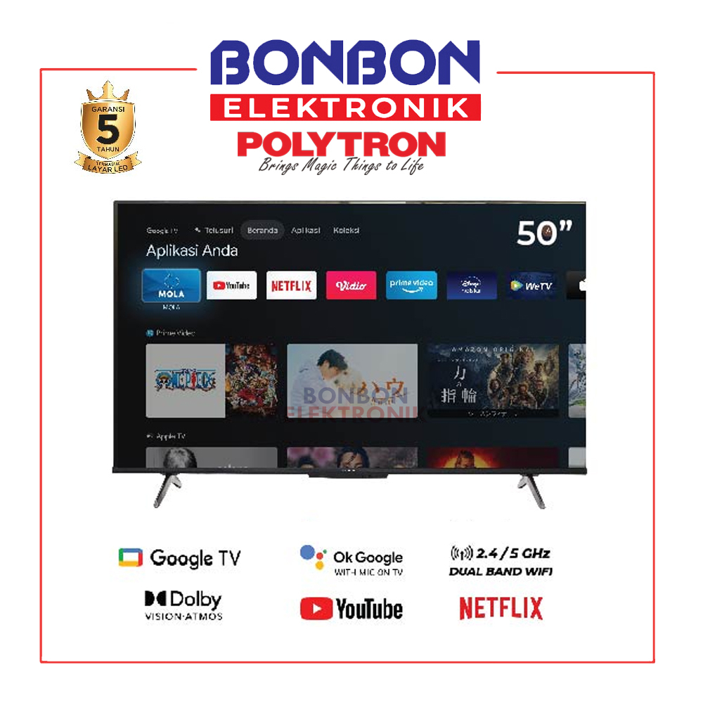 Jual Polytron LED TV 50 Inch 4K UHD Smart Google PLD 50UG5959 / PLD50UG5959 | Shopee Indonesia