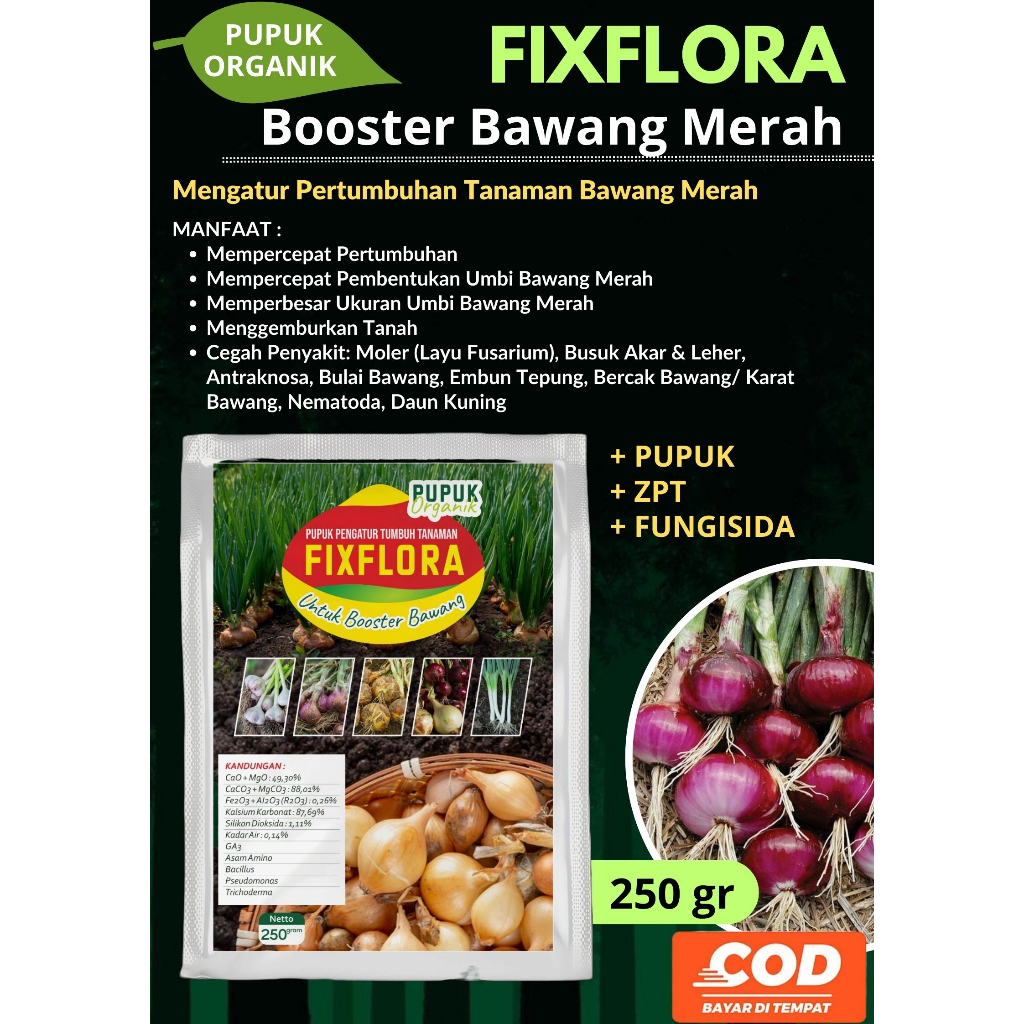 Jual Fixflora Pupuk Buah Organik Booster Nutrisi Bawang Merah Putih Bombay Mengandung ZPT Dan ...