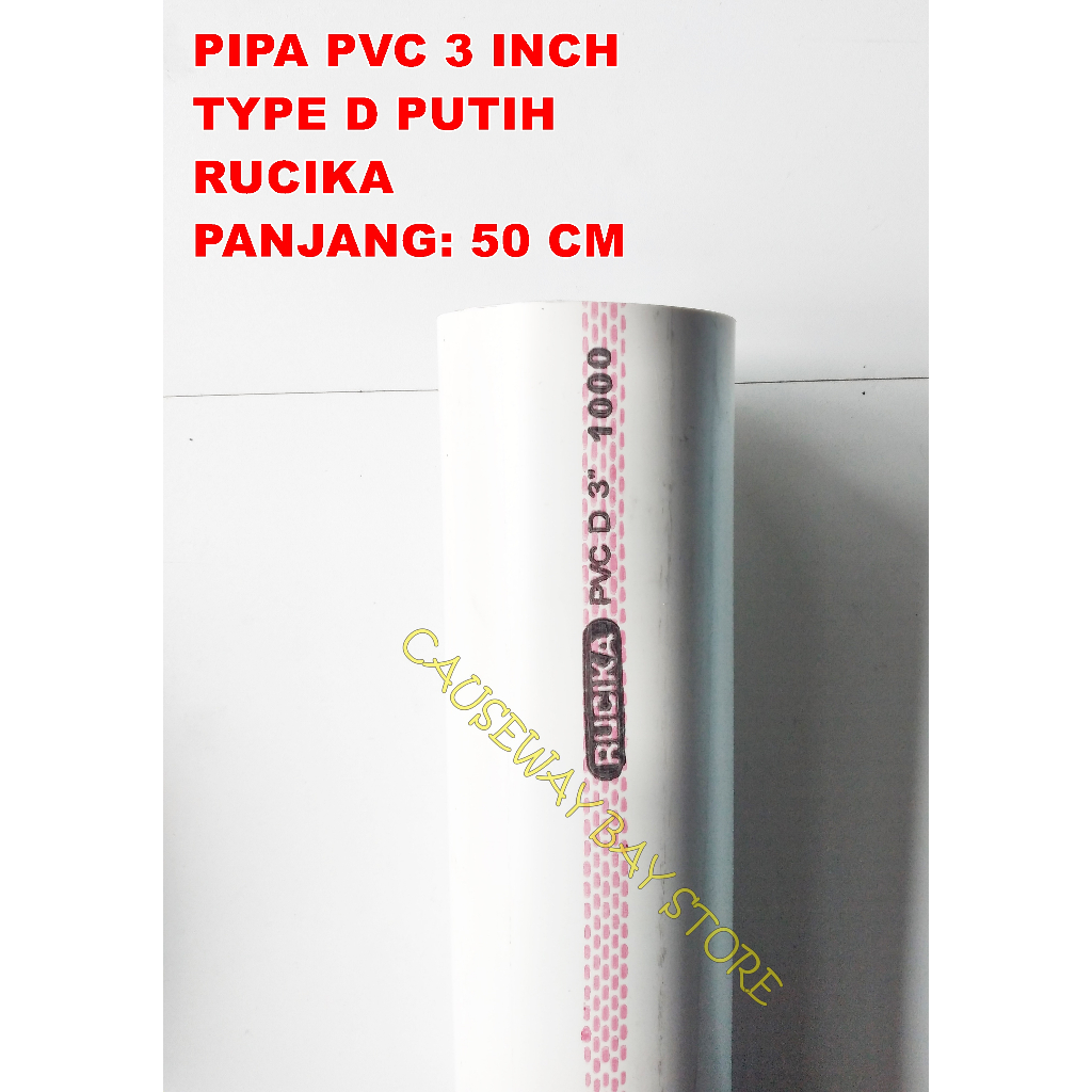 Jual PIPA PVC 3 INCH TYPE D PANJANG 50CM PUTIH RUCIKA | Shopee Indonesia