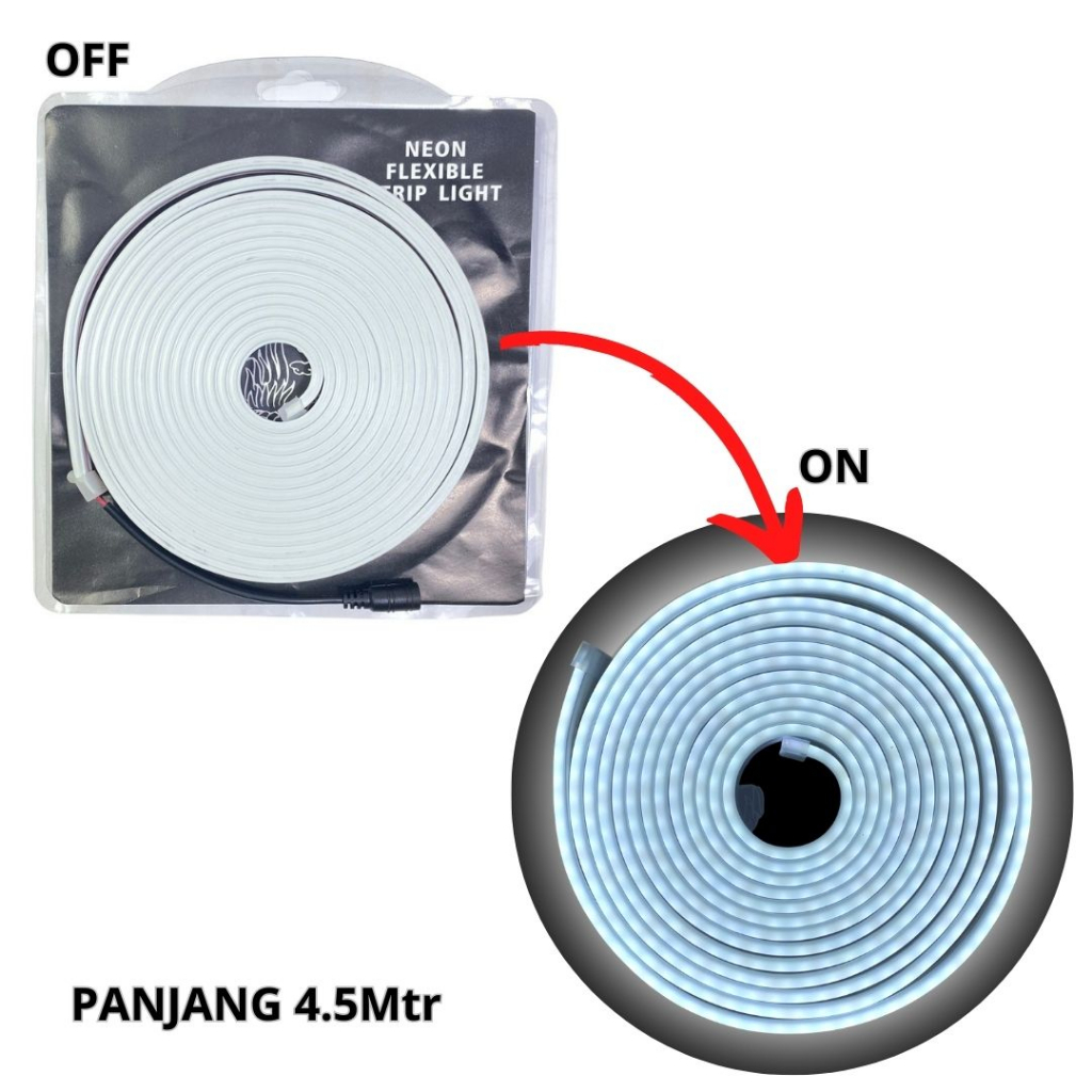 Jual HC Lampu Neon Flex LED Strip Selang Panjang 5M DC 12V Waterproof DIY Plafon Ceiling Indoor ...
