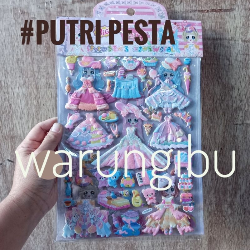 Jual Glitter Dress Princess Sticker Rangkap 2 Gambar Tempel Timbul ...
