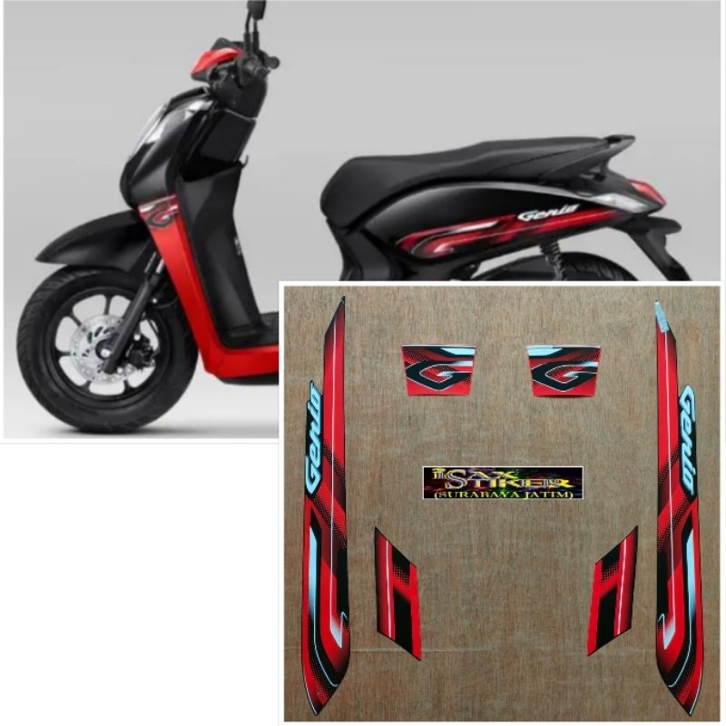 Jual Striping original Honda Genio CBS merah hitam tahun 2022 2023 ...