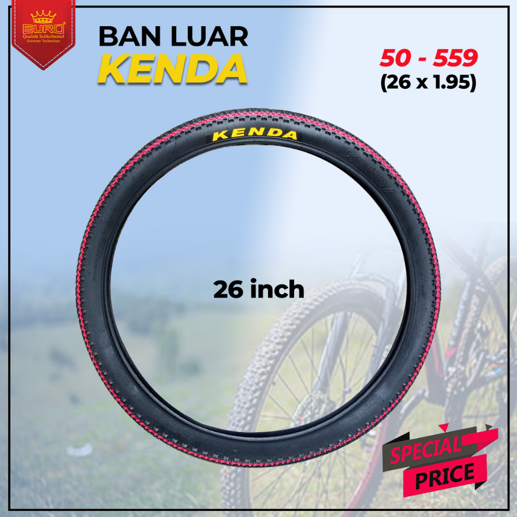 Jual Ban Luar sepeda mtb roadbike Kenda 26 inch merah putih murah ...