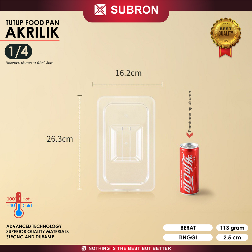Jual SUBRON Tutup Gastronom Food Pan Akrilik 1/4 Wadah Penyimpanan ...