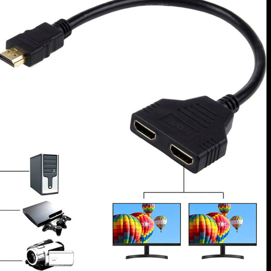 Jual HDMI SPLITER 2 PORT KABEL 3D HD 1080P SPLITTER CABANG/ HDMI CABANG ...