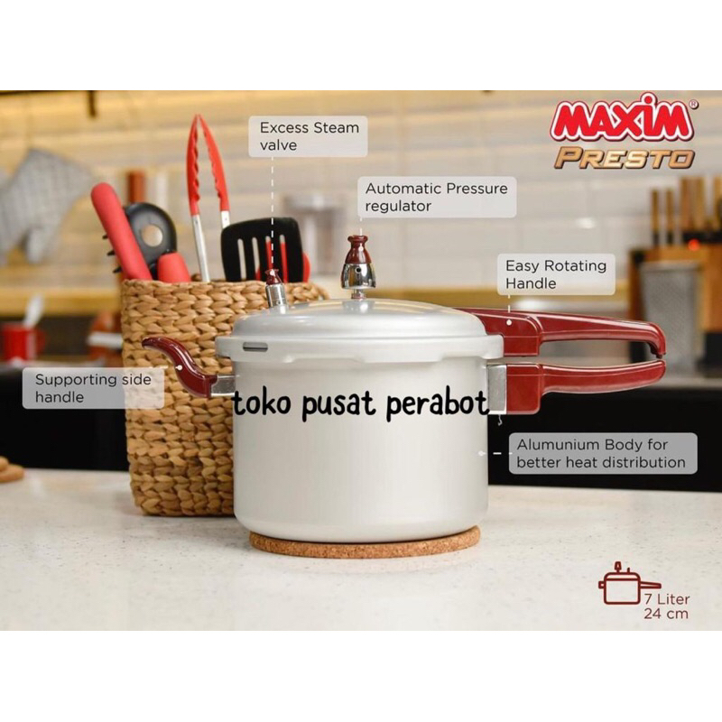 Jual Presto Maxim 7ltr 7liter 7 liter / Panci Presto Maxim 7L 7 liter MURAH | Shopee Indonesia