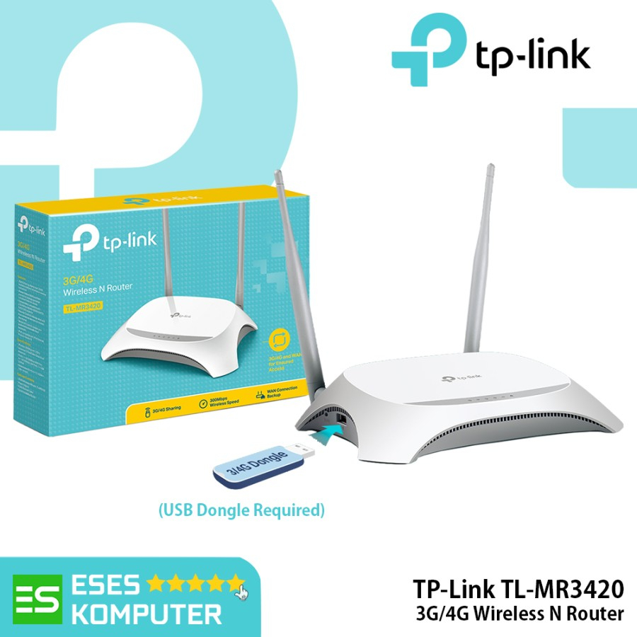 Jual Router TP-Link 3G/4G Wireless N Router - TL-MR3420 (USB Port GSM ...