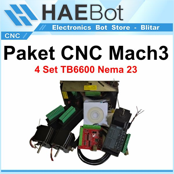 Jual [HAEBOT] Paket CNC Mach3 USB 3 Set TB6600 Nema 23 54mm Second ...