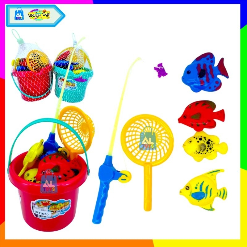 Jual MAINAN ANAK IKAN PANCINGAN SET EMBER PANCING KOLAM PANCING SET ...