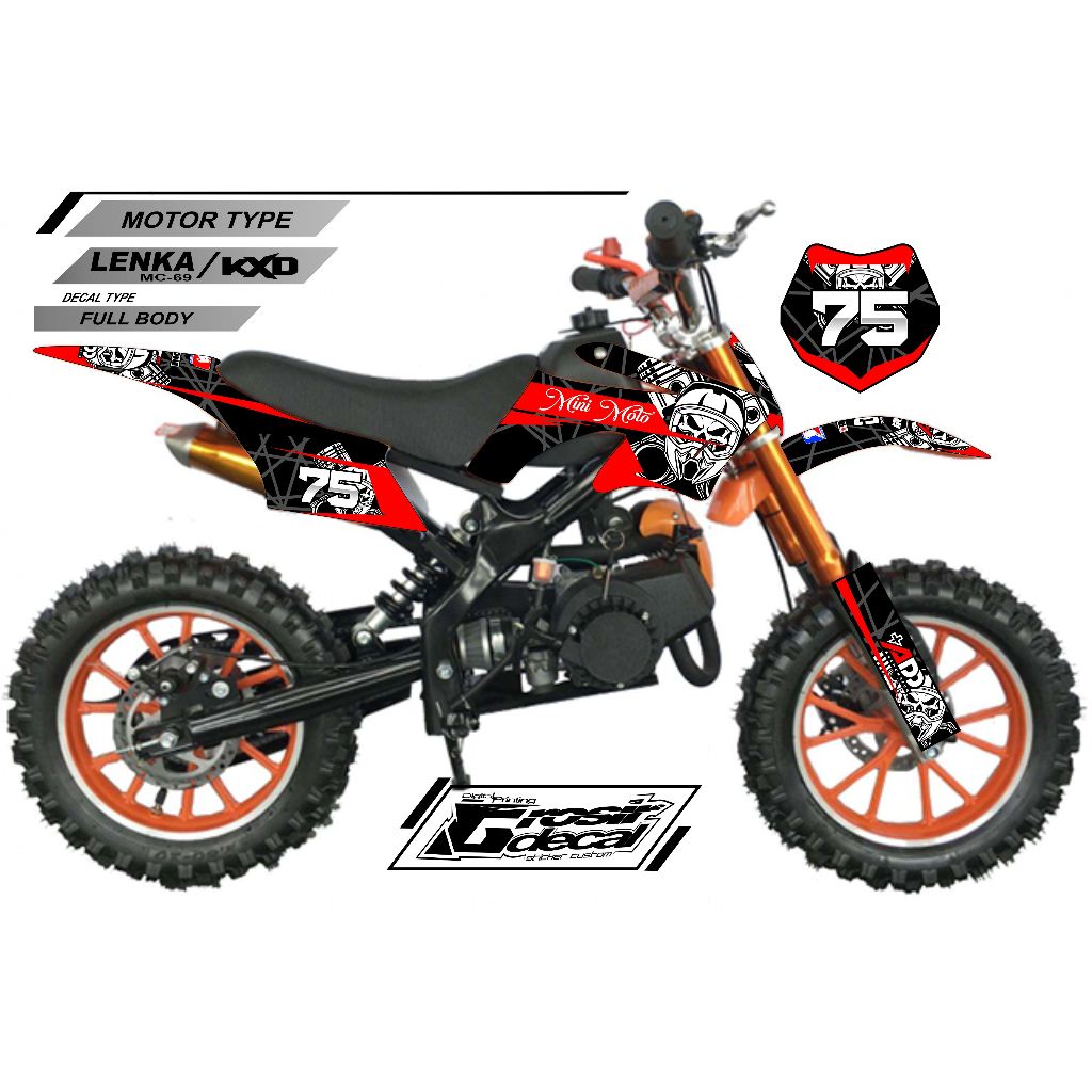 Jual Decal Sticker Trail Mini LENKA 50cc / KXD 50cc Dekal Stiker Trail ...