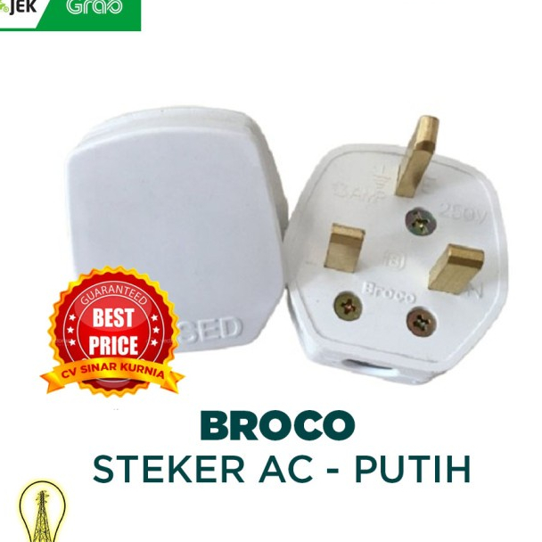 Jual STEKER AC ARDE 7110 BROCO - COLOKAN 3 - PUTIH | Shopee Indonesia