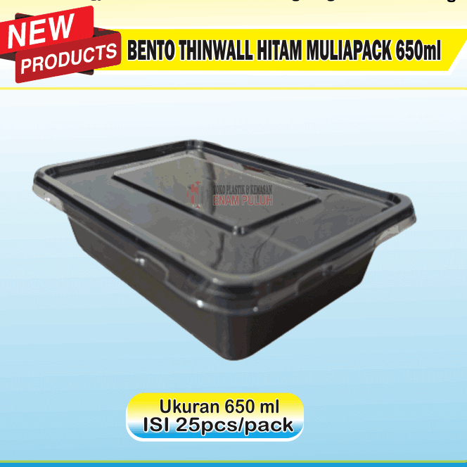 Jual Bento Thinwall Hitam Muliapack 650 ml | Shopee Indonesia