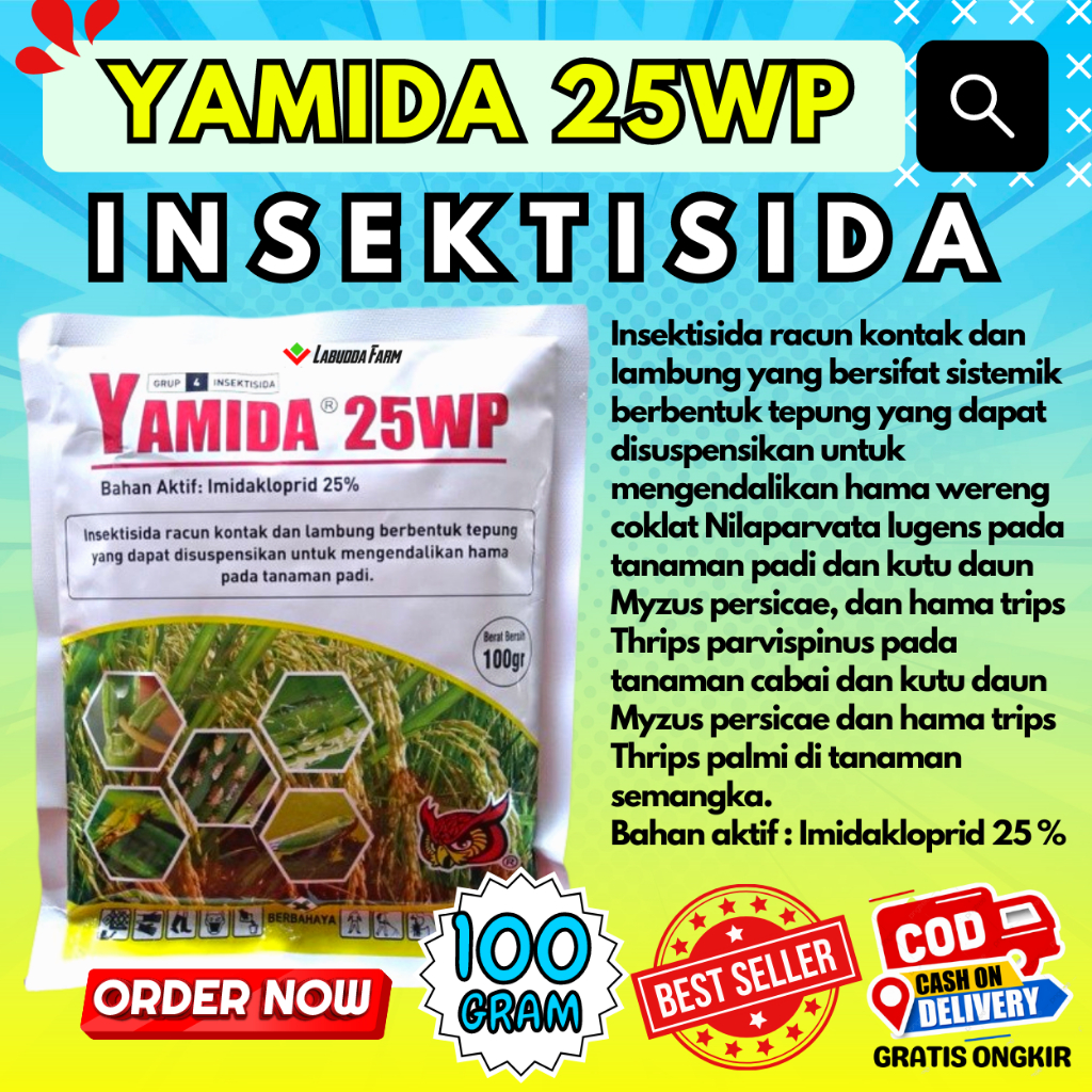 Jual Yamida 25 WP 100 Gram Insektisida Sistemik Pestisida Cabe Bahan ...