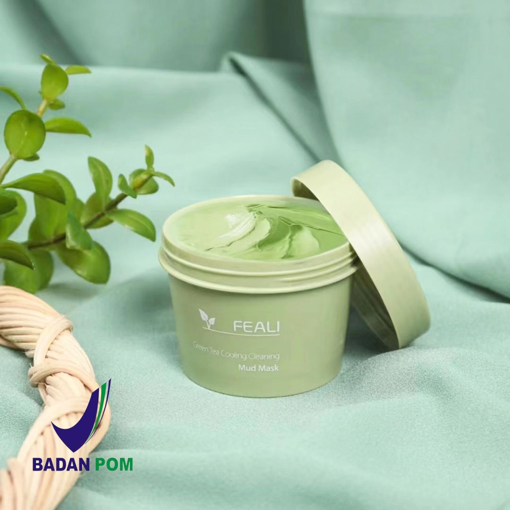 Jual FEALI Green Tea Clay Mask Masker Wajah Green Tea Pore Clean Clay ...