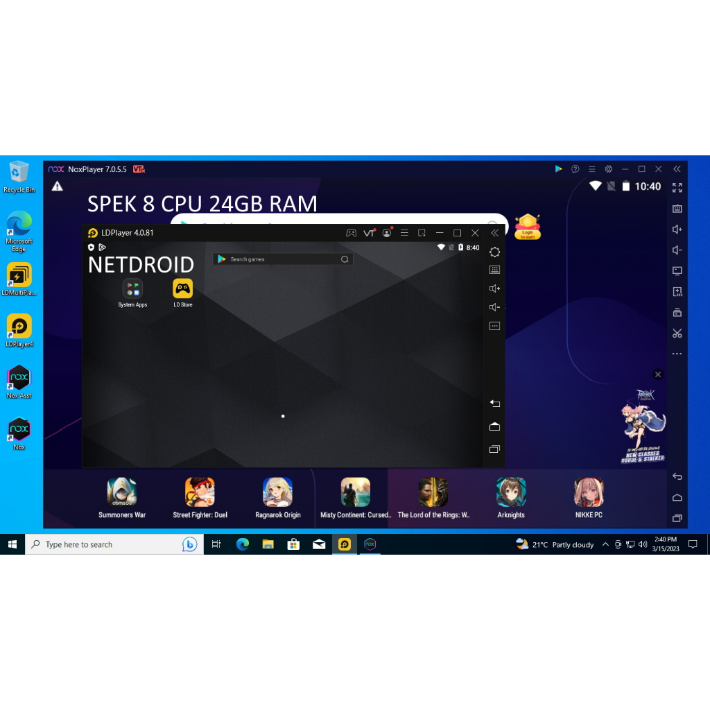 Jual RDP+GPU/VGA Support,LD Player,Nox Emulator,OBS, Windows,Linux,dll ...