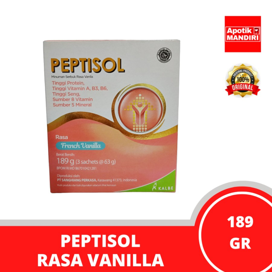 Jual PEPTISOL RASA VANILLA/COKLAT - 189 GR / MAKANAN DIET KHUSUS TINGGI ...