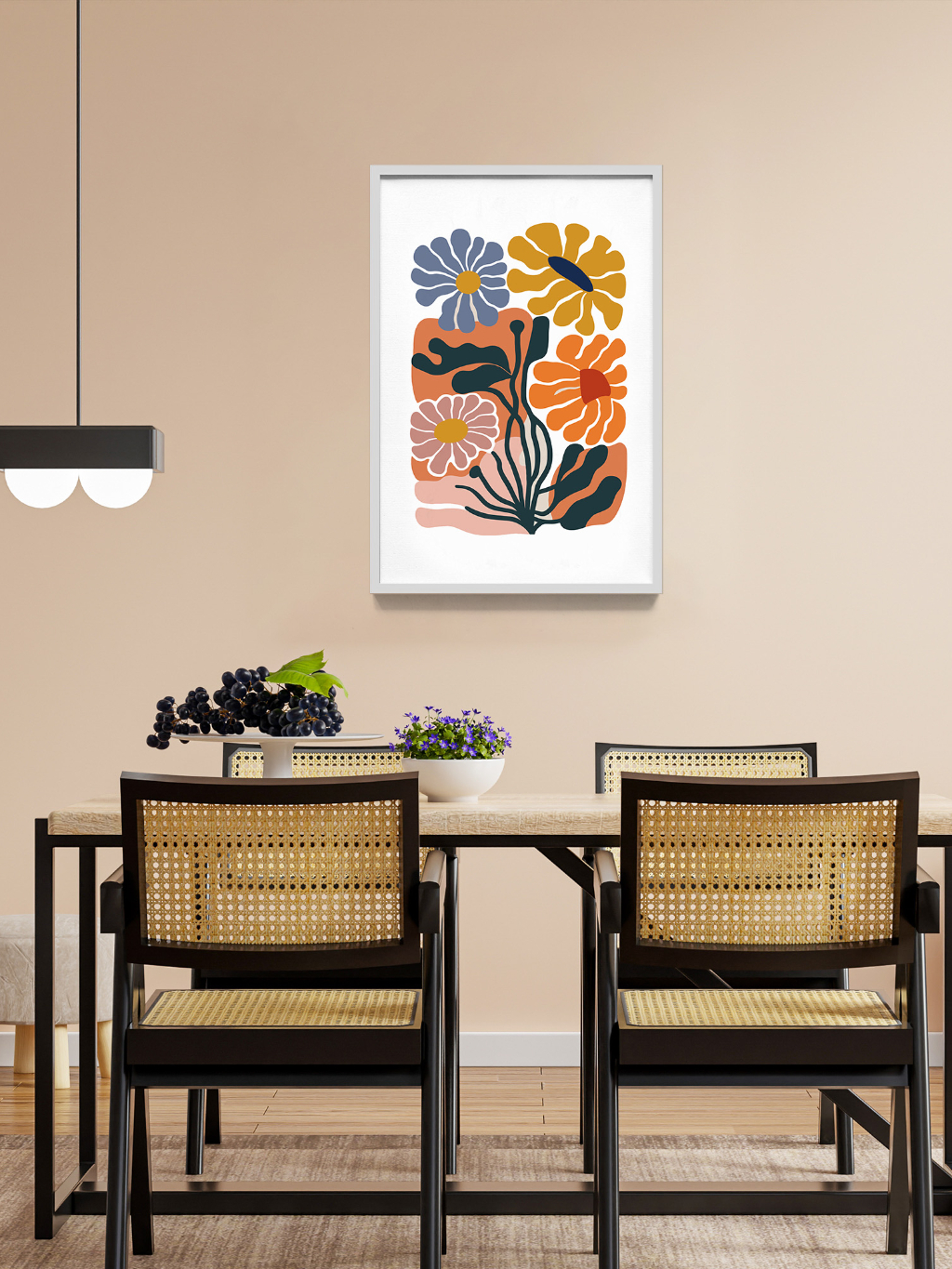 Jual lukisan print bunga abstrak matisse art - wall dekor rumah frame ...