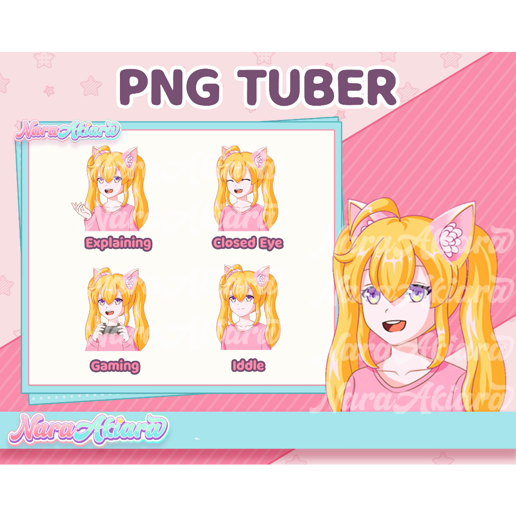 Jual PNG Tuber dengan Karakter Lucu untuk Streaming - Avatar Blonde ...