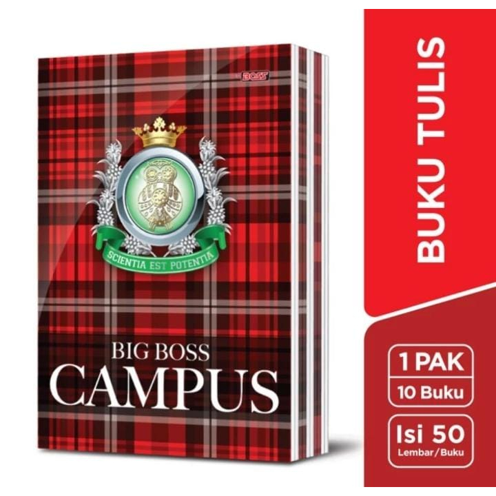 Jual BUKU TULIS CAMPUS BIGBOSS 50 LEMBAR UKURAN 250 X 180 MM HARGA 1 PAK ISI 10 BUKU | Shopee ...