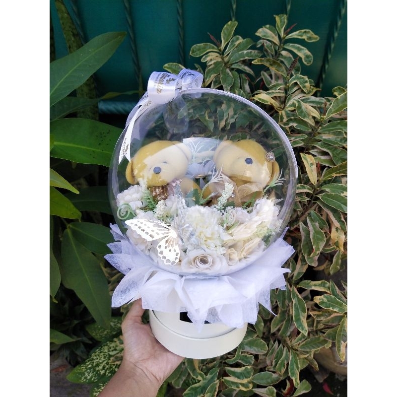 Jual Acrylic Bubble Bloom Box Couple | Hadiah Wedding/anniversary/lamaran/tunangan/valentine ...