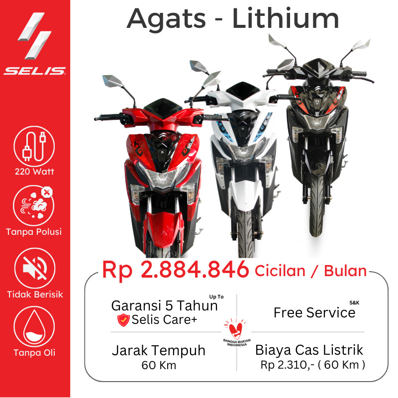Jual SELIS - Motor listrik Selis Agats - Battery Lithium | Shopee Indonesia