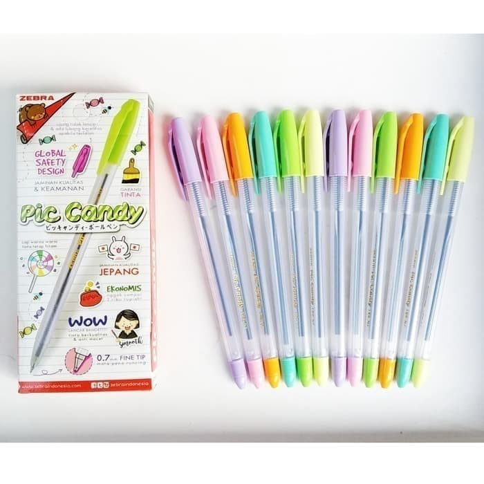Jual Pen Zebra Pic Candy Fine 0.7 Black per Lusin " | Shopee Indonesia