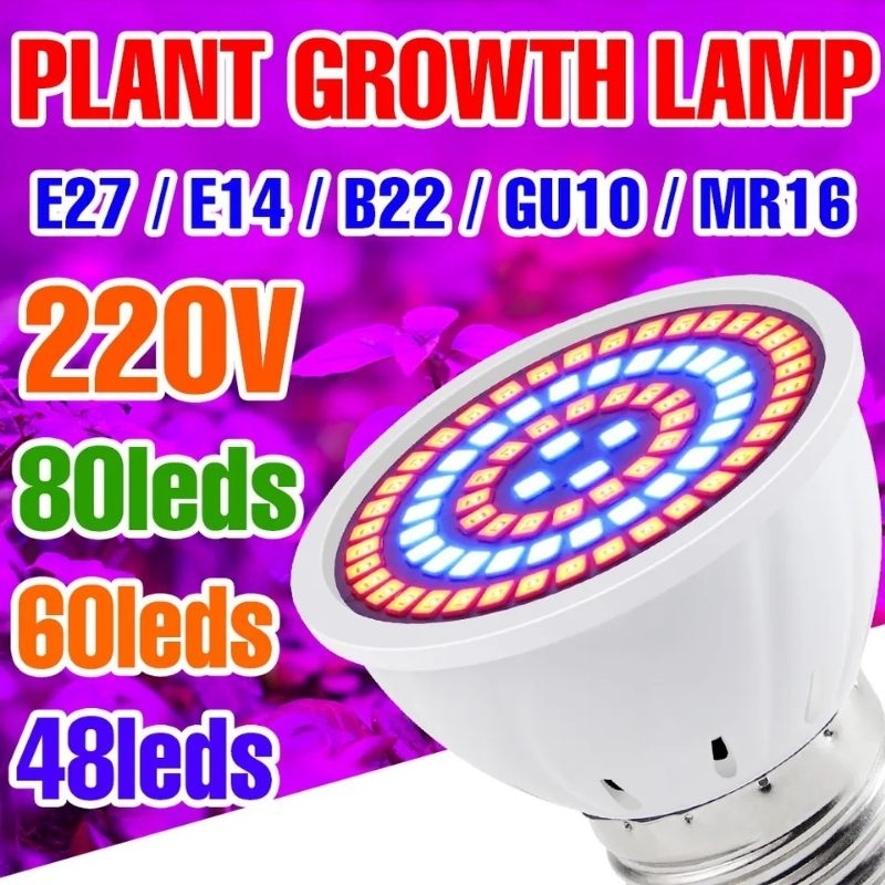 Jual lampu cahaya UV tanaman tumbuhan hidroponik LED grow light indoor plant growth lampu ...