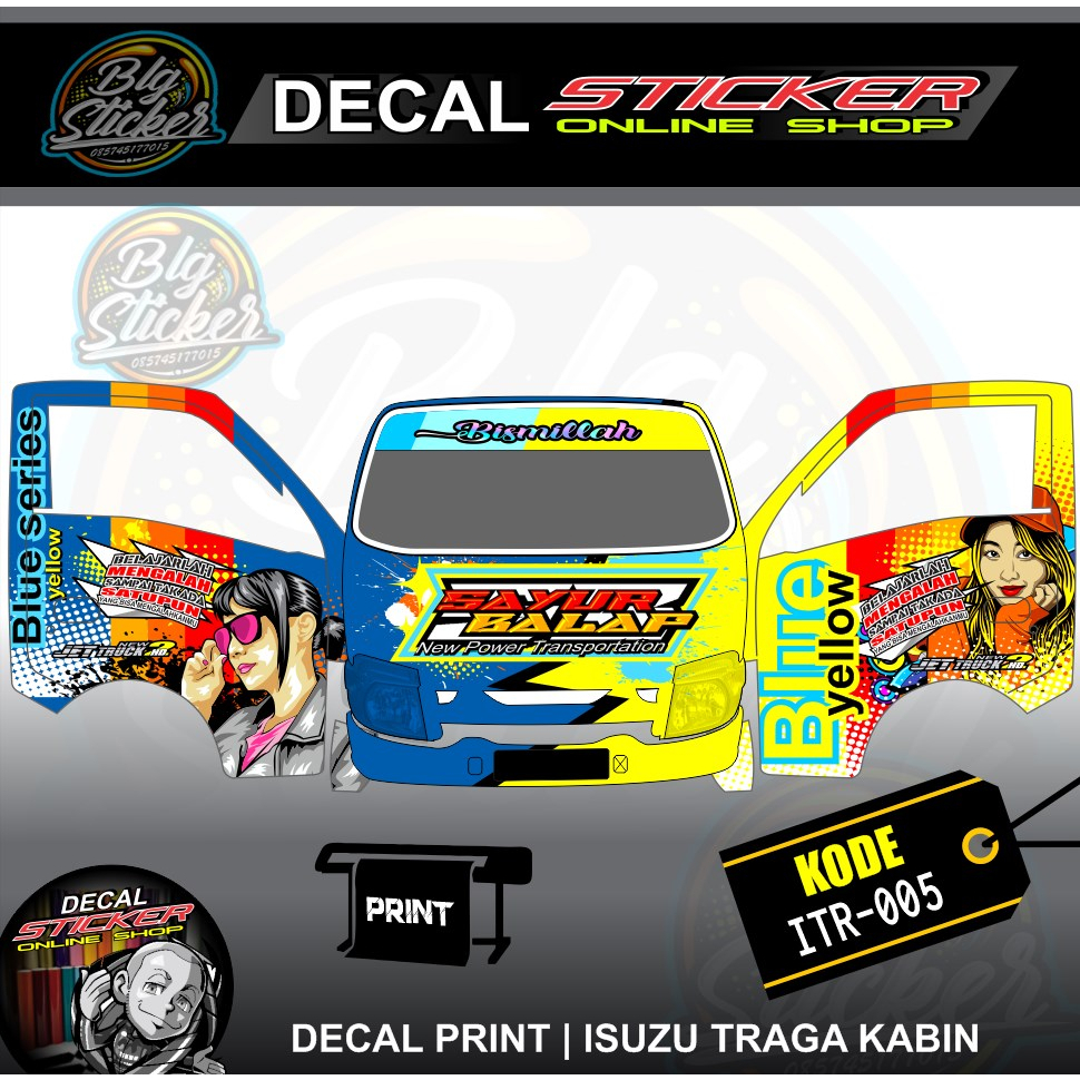 Jual STIKER MOBIL PICKUP TRUCK ISUZU TRAGA FULL KABIN DECaL PRINT ...