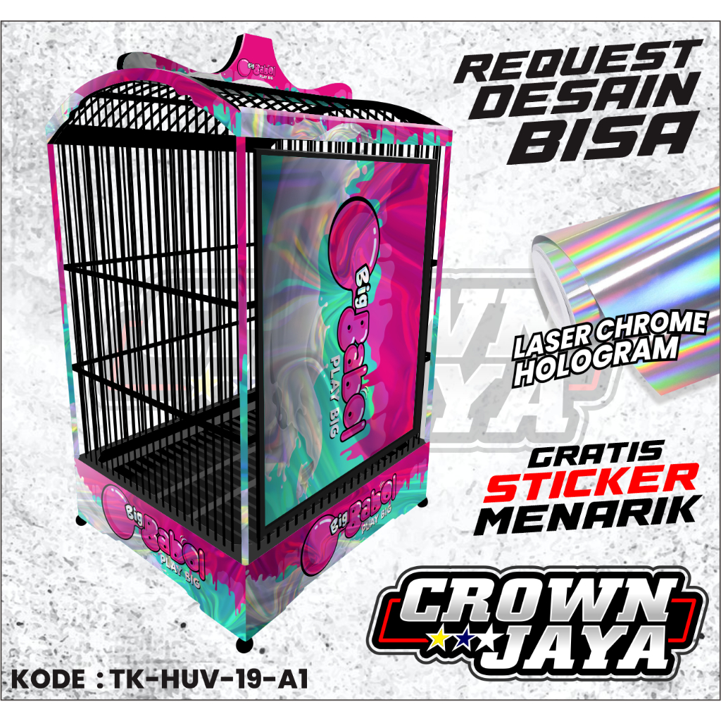 Jual Stiker Decal Sangkar Burung Kotak Kandang Kenari Hologram Premium ...
