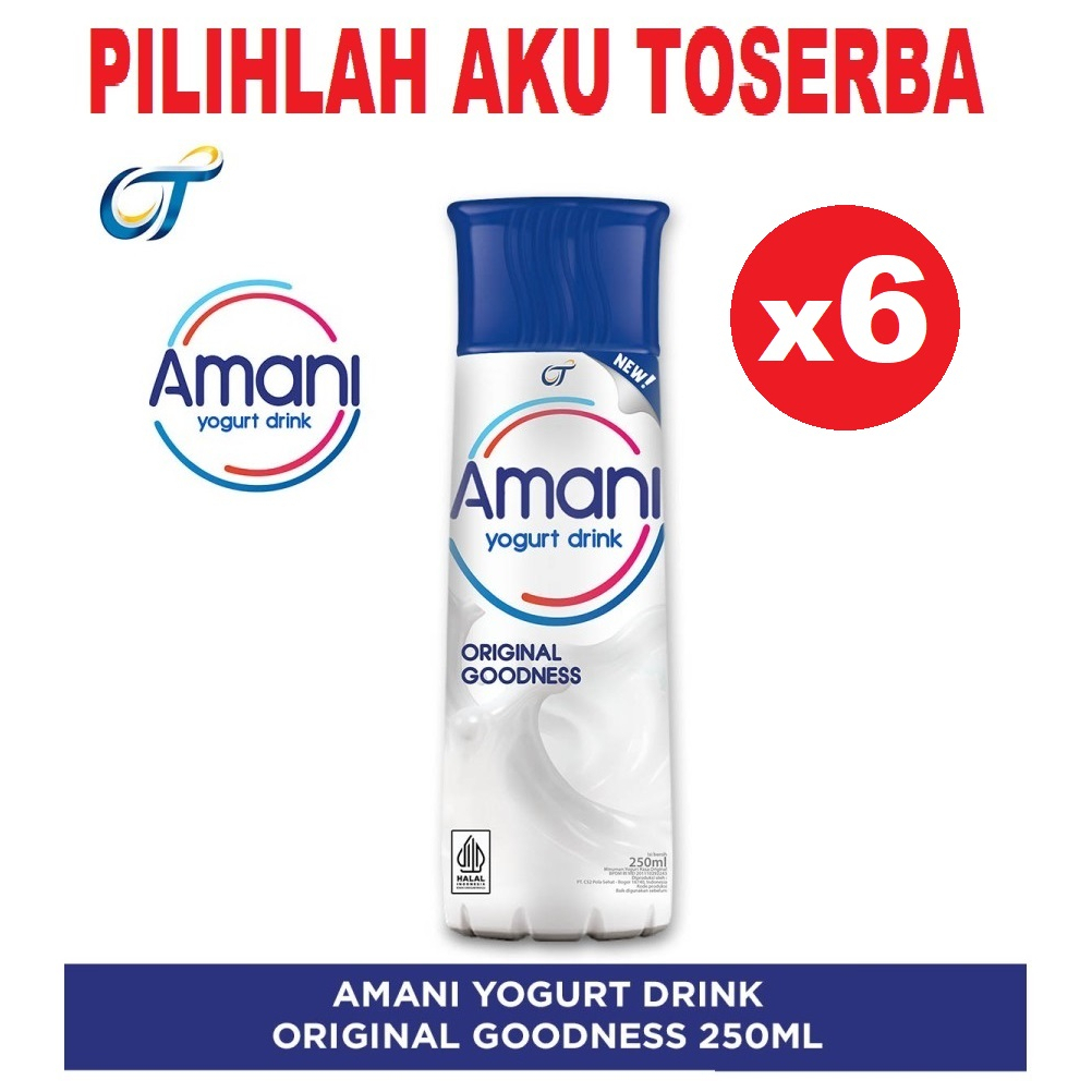 Jual AMANI Yogurt Drink ORIGINAL Goodness 250 ml - ( HARGA 6 BOTOL ) | Shopee Indonesia