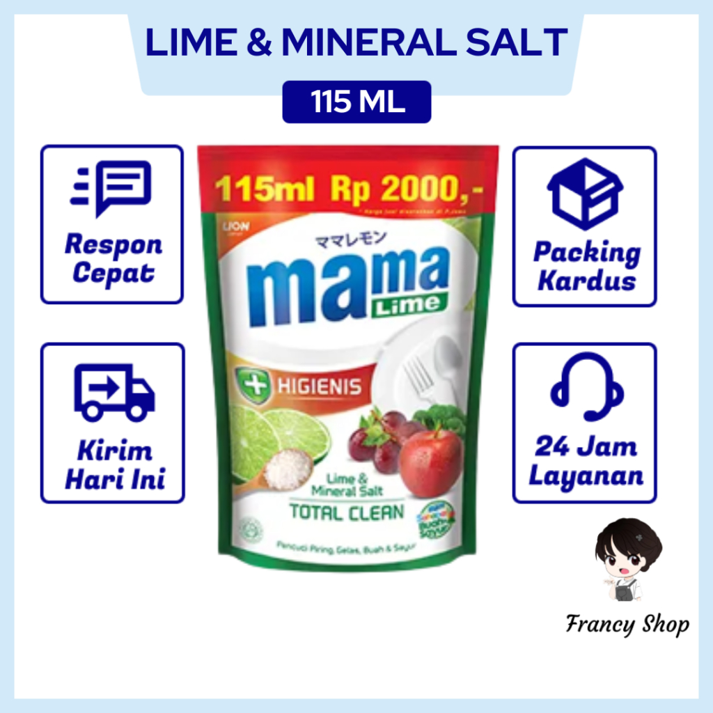Jual Mama Lime Mineral Salt Sabun Cuci Piring 115 ml | Shopee Indonesia