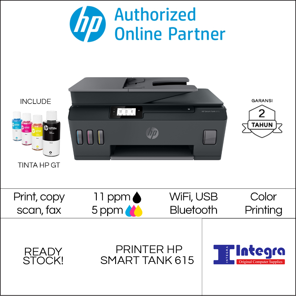 Jual Printer HP 615 Smart Tank Wireless Wifi / Bluetooth All-in-One ...