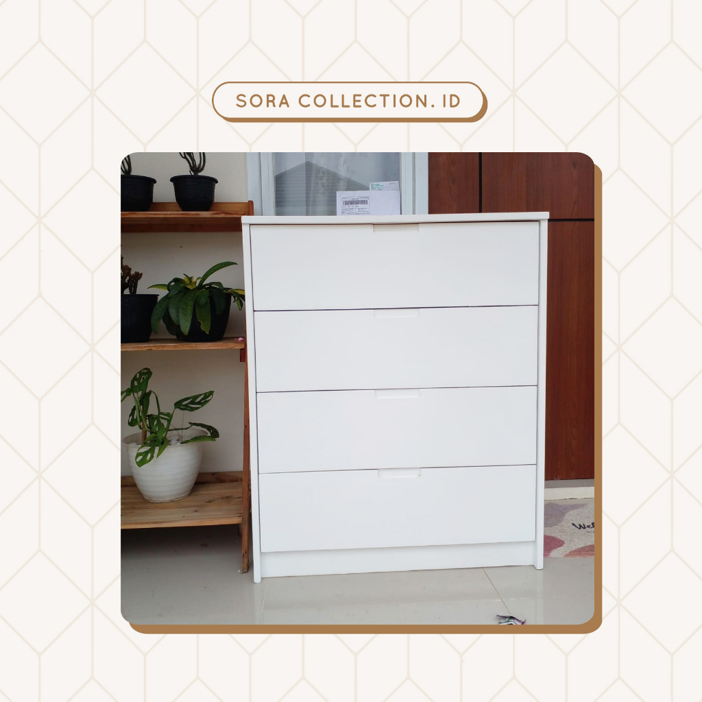 Jual Lemari Laci Kayu Blockboard / Drawer Susun Putih Minimalis ...