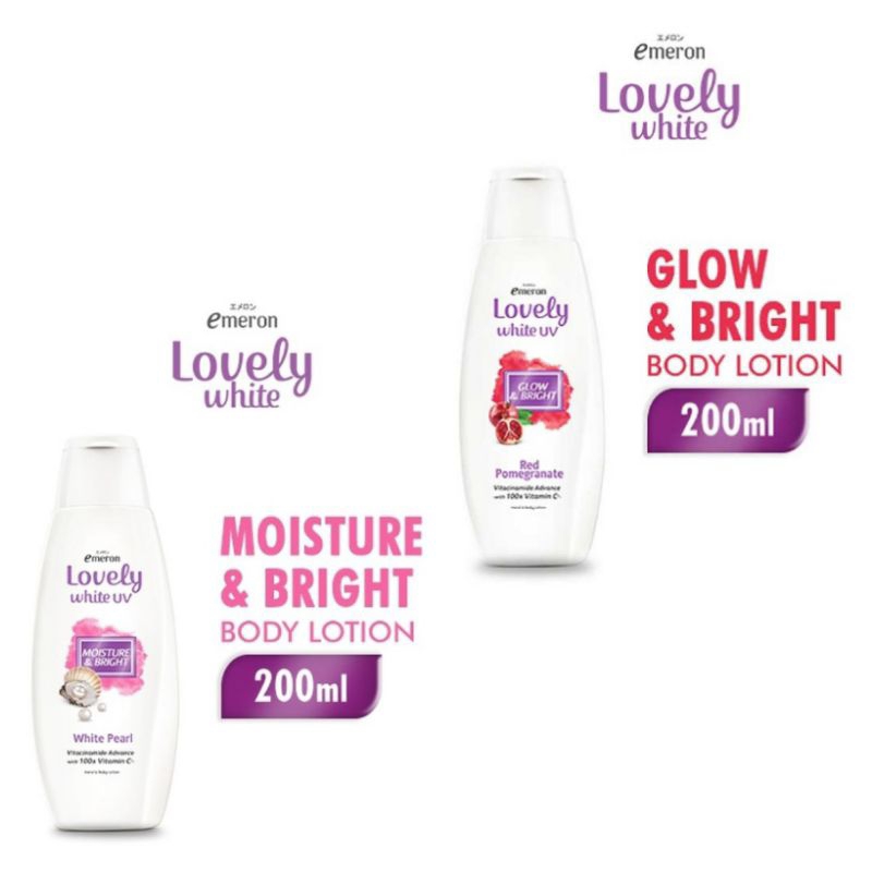 Jual Emeron Lovely White UV Hand Body Lotion Moisture Glow & Bright 200 ml | Shopee Indonesia